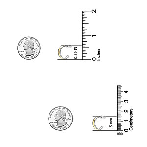 LeCalla 925 Sterling Silver Half Hoop Earrings for Women | Two-Tone Antique Style C Hoop Earring | 14K Gold-Plated Small Women's Earring 15MM