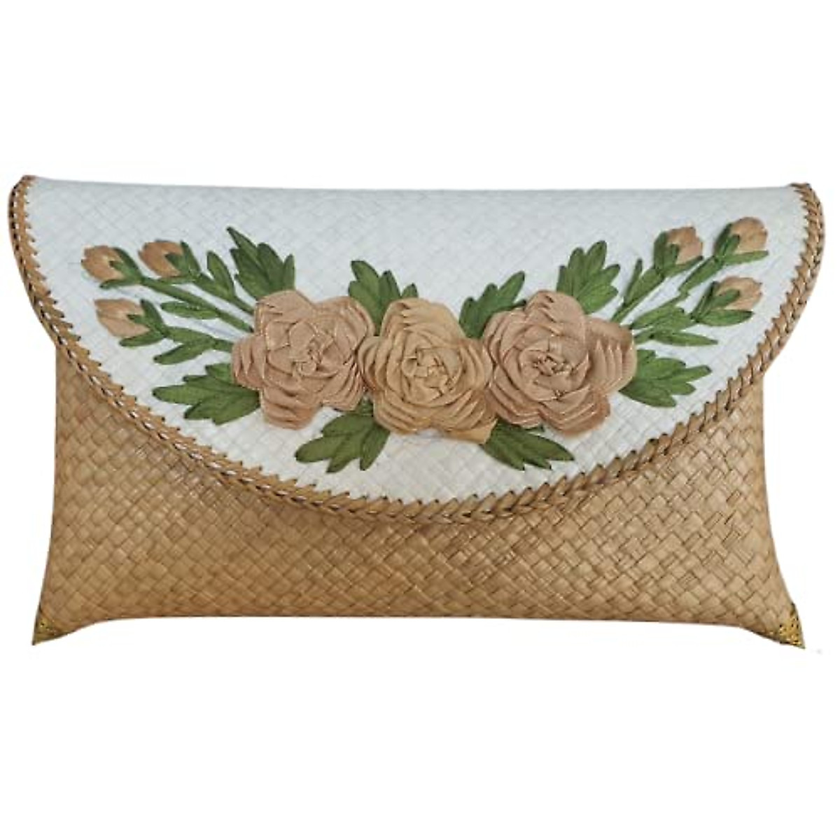 Folddit Straw Clutch Purses for Women - Handwoven Envelope Clutch Purse - Clutch Wallet for Women - Womens Clutch Purse - Wicker Purse, Rattan Bag, Straw Purse, Beach Purse (Beige)