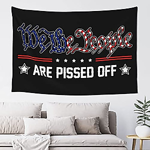 Wall Tapestry We The People Are Pissed Off Tapestry Trump Bar Stuff For Man Cave Man Cave Decorations Flags For Room Teen (Color : Colour, Size : 75X100CM)