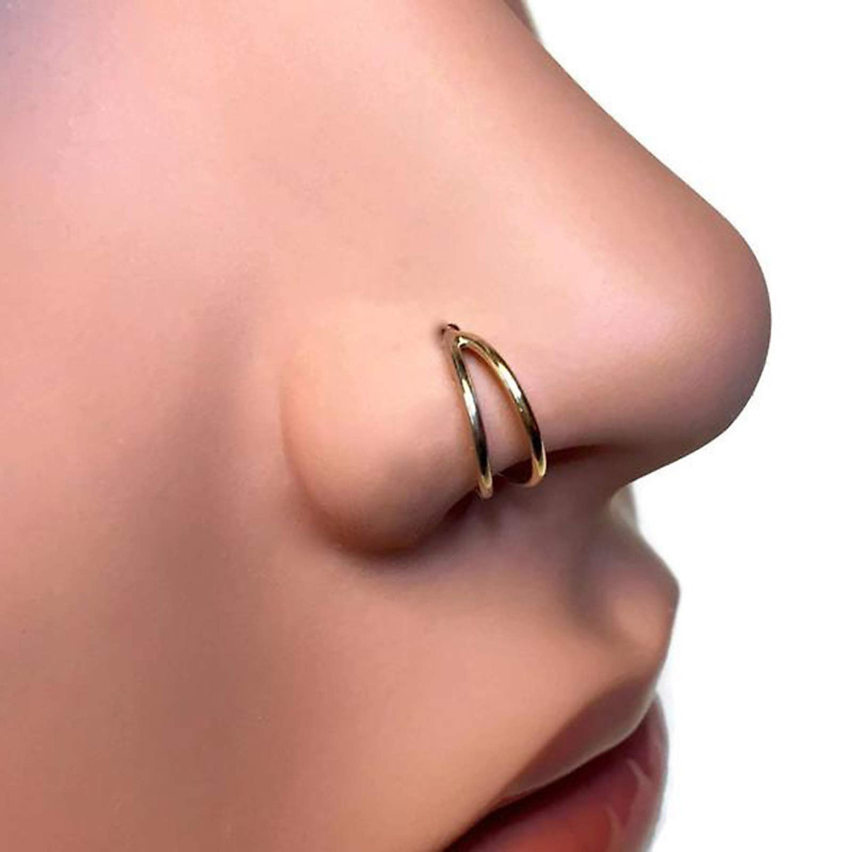 SERYNOW Nose Ring Hoop 20g 316L Surgical Steel Monn Nose Rings Body Piercing Jewelry for Women Girls
