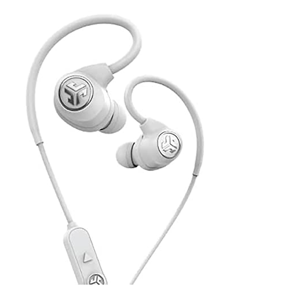 JLab Audio Epic Sport Wireless Earbuds | Active Lifestyle 12 Hour Battery Life | Bluetooth 4.2 | IP66 Sweatproof | Built in Microphones | Noise Isolation | Extra Gel Tips & Cush Fins | White