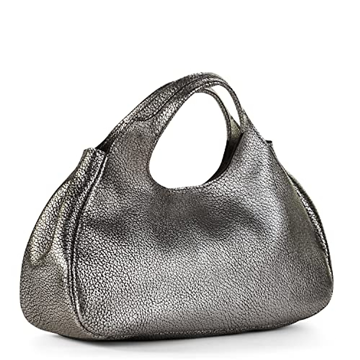 The Sak Rylan Mini Satchel in Leather, Convertible Purse with Adjustable Crossbody Strap, Dark Silver