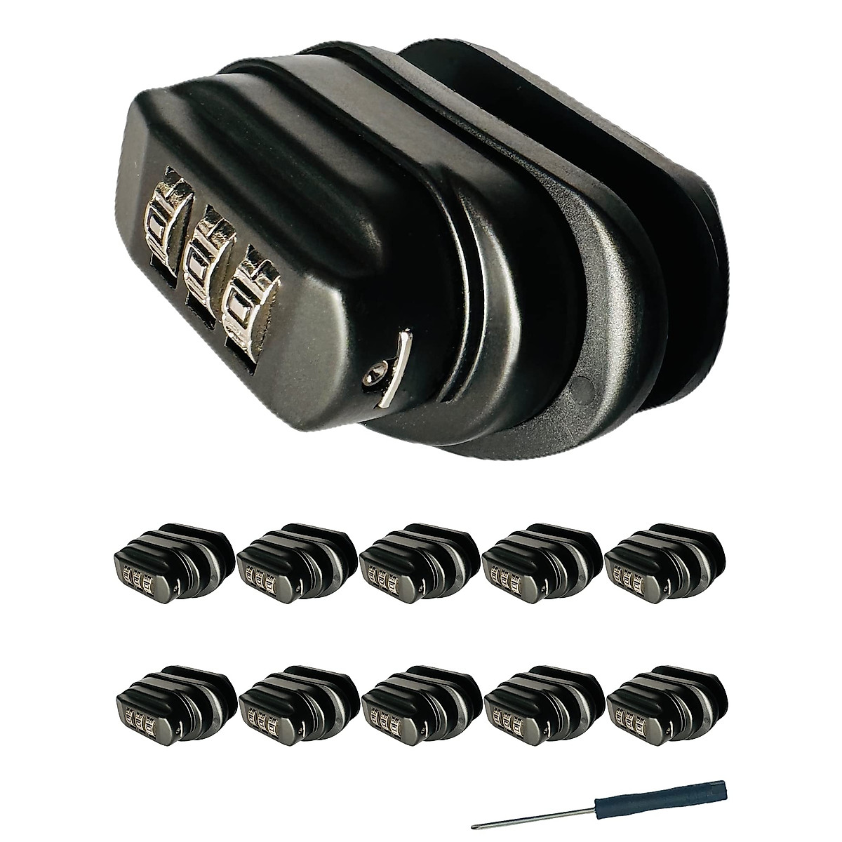 Lockforall Gun Trigger Lock, 3 Digit Set Own Combination Lock Password- Universal Fits with BB Gun Firearms Shotgun, Handgun, Pistol. (Black*10 Pack)