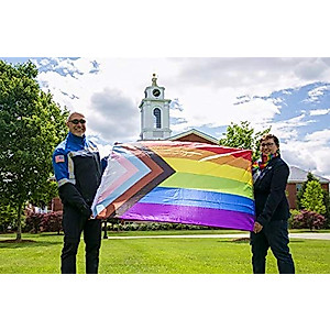 ENMOON Progress Pride Flag Rainbow Vibrant Colors(3’x 5’, Poly,1 Pack) Perfect for Showing Your Pride LGTBQ Community Support
