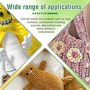 LUNARM Chenille Velvet Yarn, Yarn for Crocheting Knitting with Big Eye Needles, Handcrafts Weaving Soft Chenille Yarn for Making Blankets, Clothes, Pattern Knitting-3*3.35oz,3*162yds (Light Khaki)