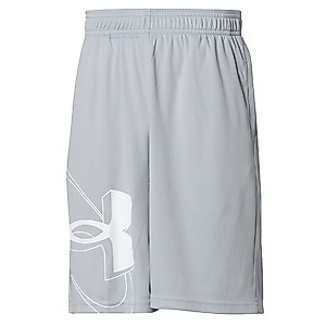 Under Armour boys Prototype 2.0 Shorts , Mod Gray (011)/White , Youth Small