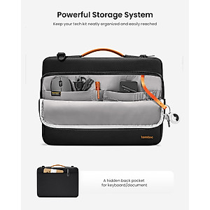 tomtoc 360 Protective Laptop Shoulder Bag for 15.6 Inch Lenovo IdeaPad Gaming 3, Acer Nitro 5 Gaming Laptop, ASUS 15.6-16 Inch ASUS Strix G16/G15, Dell XPS 17, Water-Resistant Accessory Carrying Case
