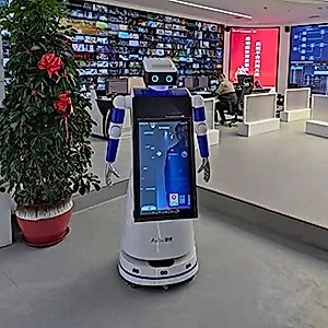 Aobo Human Size Service Robot, Hotel Reception Robot, Artificial Intelligence Robot, Used for Public Areas of Hotel Shopping malls, Automatic Driving, Guidance and Voice Explanation