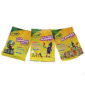 Crayola Assorted Gummy Variety Pack, Back to School & Halloween Treat - Candies with Real Fruit Juice - Sweet & Sour Candy Mix - Individually Wrapped 22 Bags (13.2 oz) by Kervan