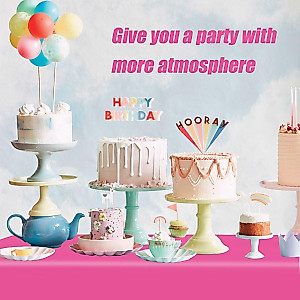 Magenta 3 Pack Premium Disposable Plastic Tablecloth For Parties 54 Inch x 108 Inch Rectangle Table Cover 6 to 9 Foot Tables for Birthdays Thanksgiving Weddings Christmas Anniversary Buffet Table