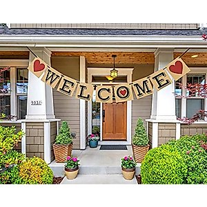 Welcome Banner Sign | Welcome Bunting Garland Family Gathering Photo Booth Props for Office, School, Baby Shower, Homecoming, Reunion | Military Army Homecoming Party Decorations