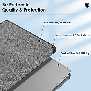 Moko Case for 6.8" Kindle Paperwhite (11th Generation-2021) and Kindle Paperwhite Signature Edition, Origami Standing Shell Cover with Magnetic PC Back Cover for Kindle Paperwhite 2021, Denim Gray