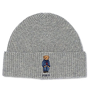 Polo Ralph Lauren Denim Bear Knit Beanie Grey