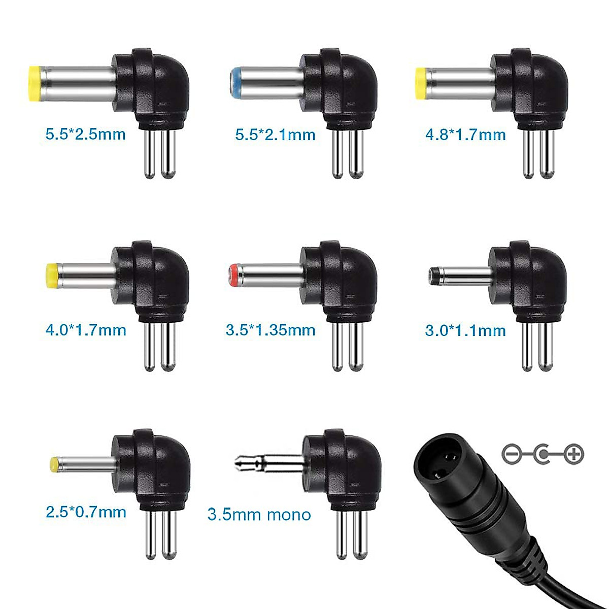 Powseed 12W Universal AC Adapter DC 3V 4.5V 5V 6V 7.5V 9V 12V Power Cord for Household Electronics CCTV IP Camers Routers Speaker Tablet Webcam USB Devices Multi Voltage 1000mA Wall Cord Charger