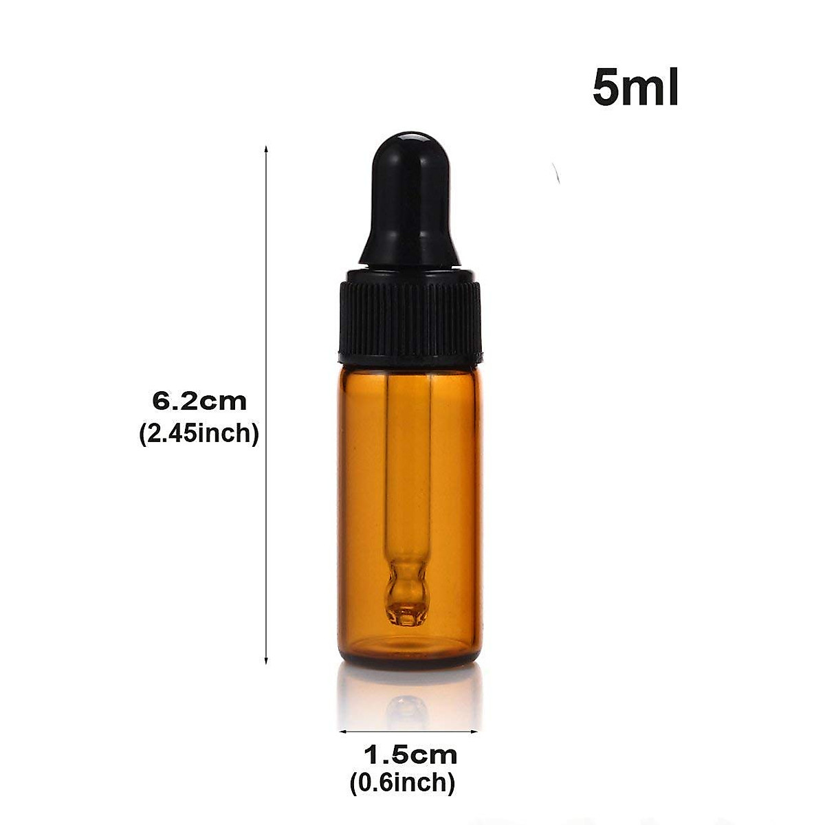 Elfenstall 10pcs 5ml 1/6oz Amber Mini Glass Bottle Amber Sample Vial Small Essential Oil Bottle with Glass Eye Dropper + Roller on Perfume bottle 1pc Clean Cloth + 1pc 3ml dropper