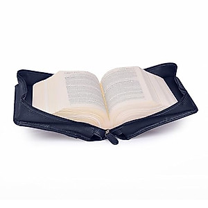 Schönfelderskin Puro, (Hochwertiges Und Robustes Rindleder) Marine-Blau, Mit Aluminium Buchstütze. Das Original Schönfelderskin Puro Set - ... Und Aluminiumbuchstütze - Marine-Blau