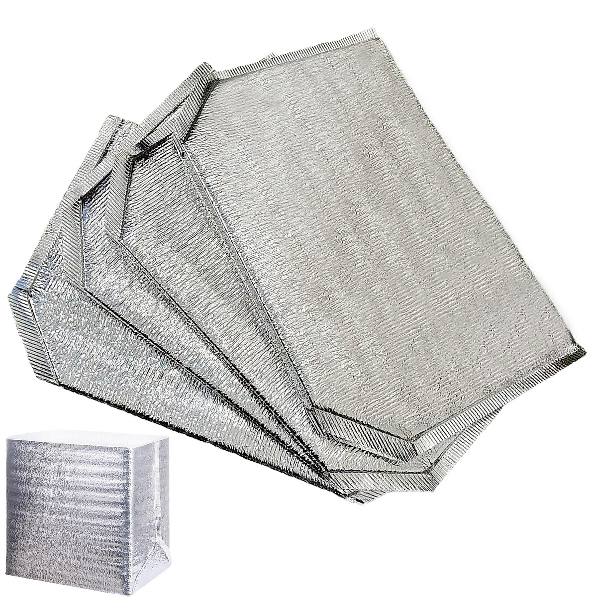 4 PACKS Reusable Insulation Bags Thermal Box Liners,14 x 9.2 x 13.2 in Foil Thermal Box Liners for Takeaway packing insulation， Lunch Box Shopping Bag Insulation Lining Waterproof Insulation Package
