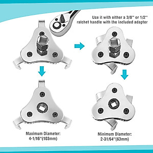 DURATECH 2-Piece 12 Inch Oil Filter Pliers & 3 Jaw Adjustable Oil Filter Removal Wrench, for Cars, Motorcycles and Trucks