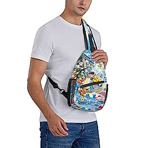 Fuyeyoso Outdoor Sport Cartoon Cross Chest Bag Sling Backpack Travel Hiking Chest Bag Daypack For Women Men