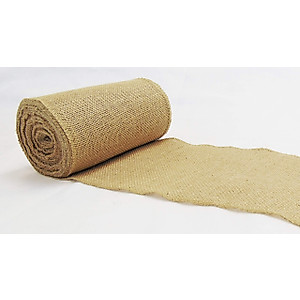 8 inch wide by 60 feet long tight weaved burlap tree plants wrap for protection ribbon | high density finished edges country style indoor outdoor table runner
