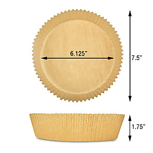 100 Pcs Air Fryer Disposable Paper Liner, 6.7-inch Air Fryer Liners, Non-stick Parchment Paper Rounds for Frying, Baking, Cooking, Roasting and Microwave - Unbleached, Oil-proof Steam Paper