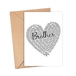 Happy Birthday Brother Card - Cute Happy Birthday - Birthday Greeting Card - Sweet Birthday Card For Brother - Anniversary-Thank You Card - Heart Happy Birthday Mom - I Love You Brother Card