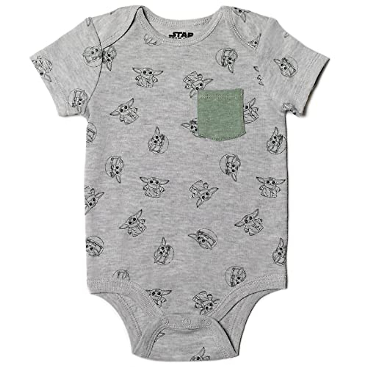 STAR WARS The Mandalorian Baby Yoda Baby Boys Bodysuit Pants Green/Grey/Oatmeal 0-3 Months