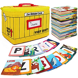 Urban Kiddy Early Learning Bundle | Baby's My First Family Album, Soft Alphabet Flash Cards, Photo Cloth Book and Animal Cloth Cards Gift Set for Infants Toddler & Kids