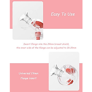 Moneterui 8PCS Flange Inserts,15/17/19/21mm,Compatible with Momcozy S12 Pro/S9 Pro/S12/S9 Wearable Breastpump Cup,for Medela/Spectra/Bellaaby,Fit in 24mm Shields/Flanges,Breastfeeding Essentials