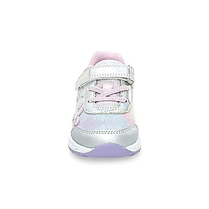 Stride rite Girls SR Lighted Glimmer Sneaker, Iridescent, 10 Wide Toddler