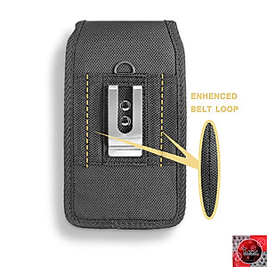 for Samsung Galaxy A13 5G Case, TMAN Premium Rugged Canvas Pouch case with [Belt Loop & Metal Clip Holster] for Samsung Galaxy A13 5G / A12 5G (XL Size Fit)