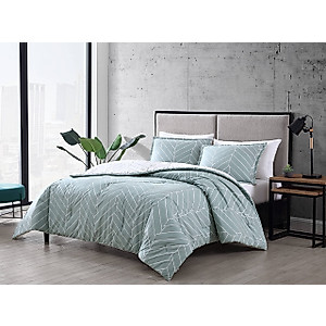 City Scene Ceres Collection Duvet Cover Set-100% Cotton, Reversible & Ideal for All Seasons, Softens with Each Wash, King, Mint