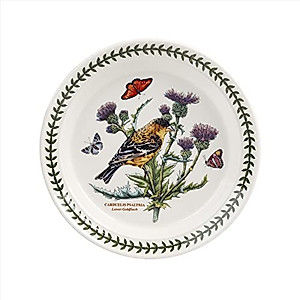 Portmeirion Botanic Garden Birds Collection Salad Plates | Set of 6 Plates 8.5 Inch with Assorted Bird Motifs | Made of Earthenware | Dishwasher and Microwave Safe | Made in England