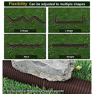 Ogutter Rain Gutter Downspout Extensions, Downspout Extender for Rainwater Drainage Flexible, Down Spout Drain Extension Pipe and Extendable from 21 to 66 Inches (2 Pack, Brown)