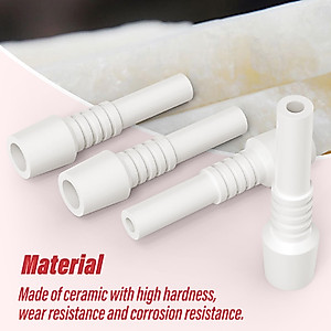 QCDENG 10mm 8pcs Sand Blaster Replacement Ceramic Nozzles, White Ceramic Rust Removal Sandblast Machine Nozzle