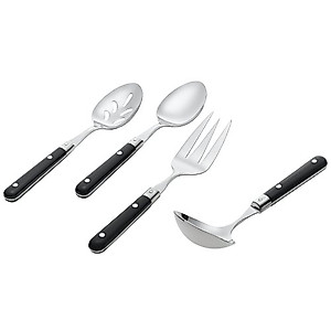 Ginkgo International Le Prix 4-Piece Stainless Steel Hostess Serving Set, Black