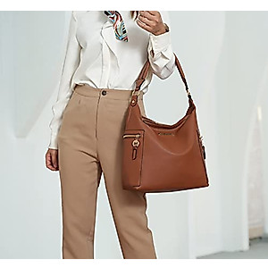 MKF Collection Hobo Bag & Wristlet Wallet for Women, Vegan Leather Shoulder Handbag Messenger Purse