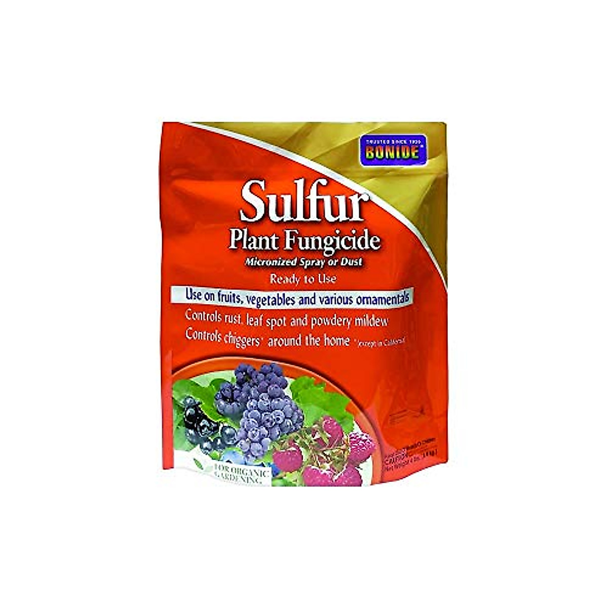 BONIDE Products INC 142 Sulfur Plant Fungicide Organically Controls Rust, Leaf Spot and Powdery Mildew, 4 lbs (2)