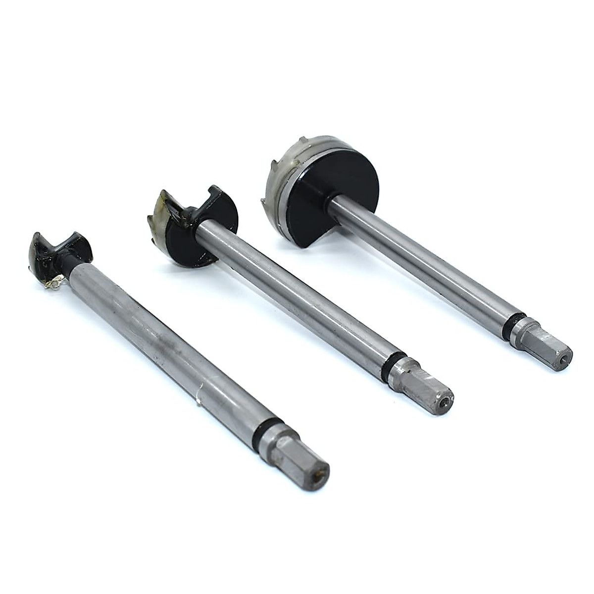 Big Horn 70164 Carbide Tipped Spur Bit Set (1 Inch, 1-1/2 Inch & 2-1/8 Inch Bits) - 1/2 Inch Shank with 3/8 Inch Hex End