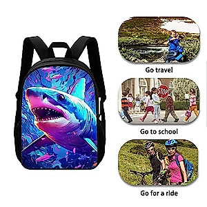 Cool Blue Shark Cool Animal Backpack School Backpacks Preschool Book Bag Cute School Bags for Kids Boys Girls Travel Daypack