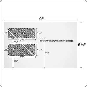 Adams 1099 Self Seal Double Window Security Tinted Envelopes, for 1099 Forms, 2-Up, Peel and Seal Closure, 5-5/8"" x 9"", 50 per Pack (TXA1099PS-2)