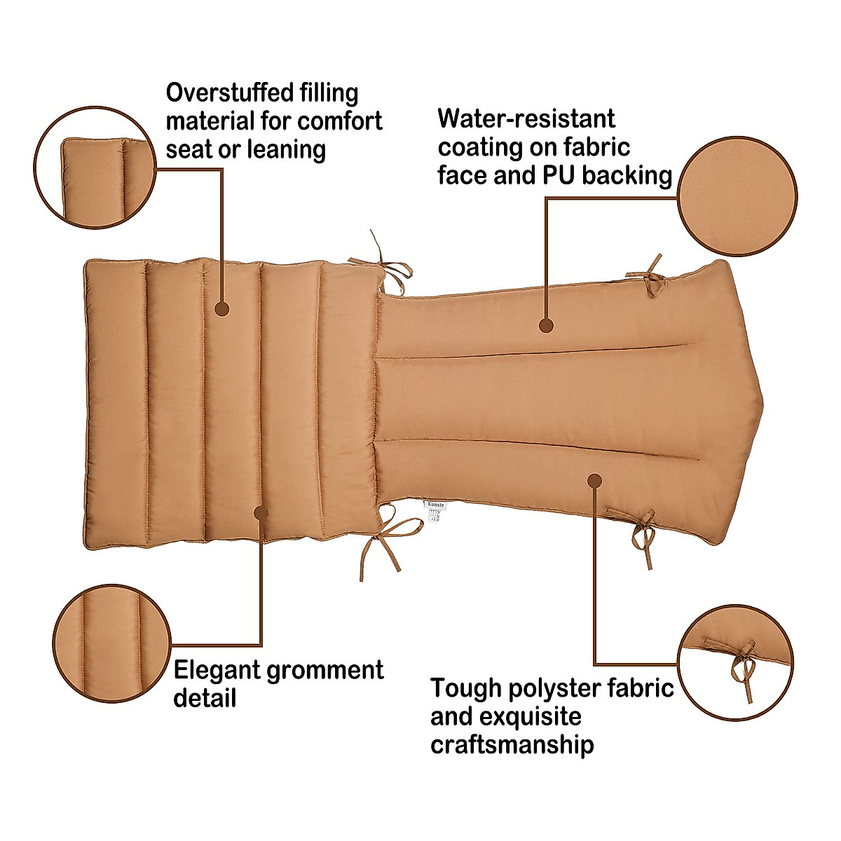 Kunste Adironack Chair Cushions Indoor Outdoor Furniture Replacement Cushions Patio Seating Cushions Set of 4 Red