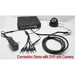 hosecurity New Pre-Made All-in-One Siamese RG59 BNC Video and Power CCTV Security Camera Cable for HD AHD DVR SDI Camera Connection (RG 59 HD Cable, 1X6.6ft) (Black)