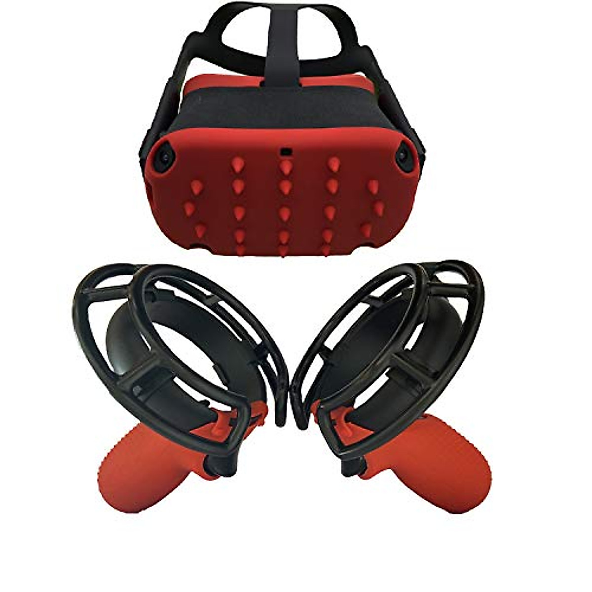 Oculus Quest six-Piece Family Bucket Silicone face mask Handle Cover Handle Protector Set (Black)