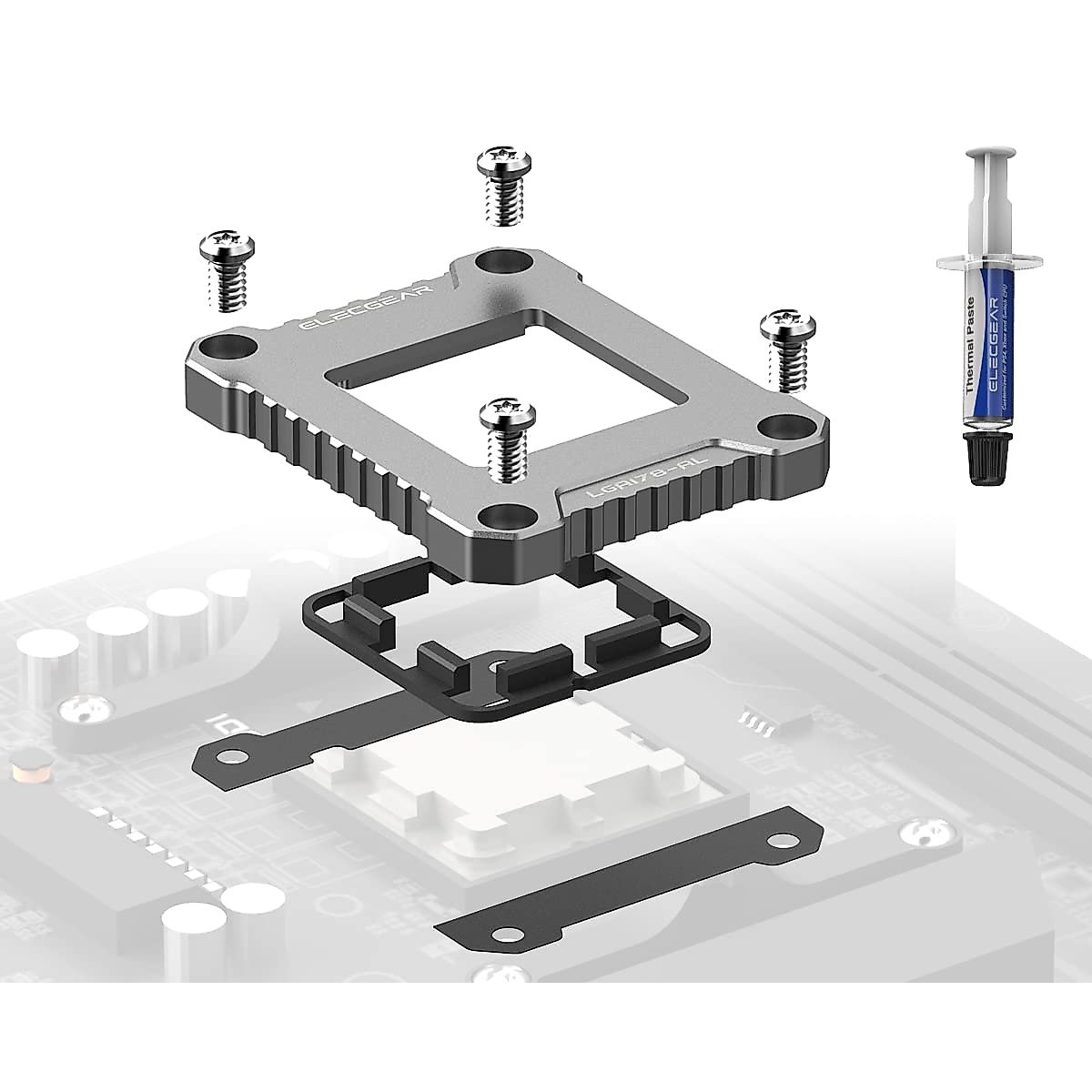 ElecGear AMD CPU Contact Frame for Ryzen 7000 Zen4 Series, Aluminum Mod ILM for AMD AM5 LGA1718 Socket, Replacement CPU Fixing Buckle with Thermal Paste Guard