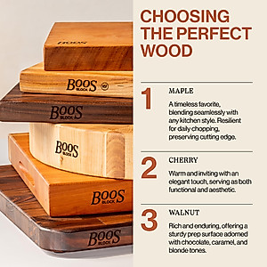 John Boos Block Chop-N-Slice Maple Wood Edge Grain Reversible Cutting Board, 16 Inches x 10 Inches x 1 Inches
