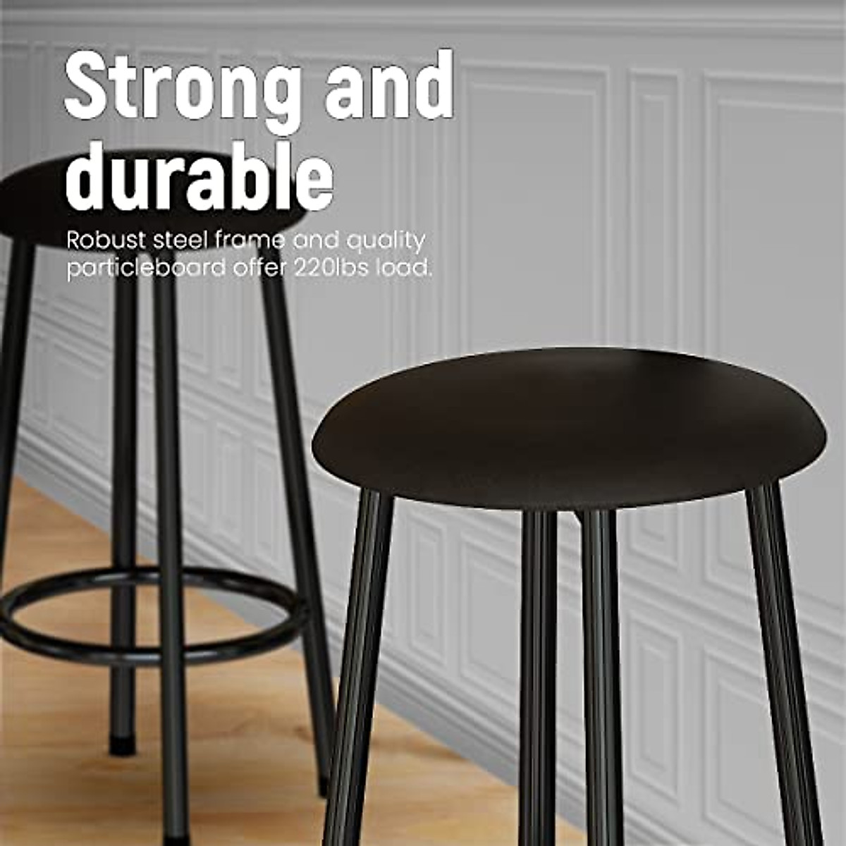 Recaceik 3 Pieces Bar Table Set, Square Pub Table with 2 Bar Stools, Faux Marble Dining Table Set of 2, Kitchen Counter Height Table with 2 Chair, Modern Bar Table Set for Living Room, Restaurant