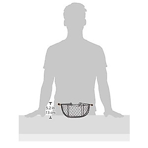 10" Oval Wire Basket with Wooden Handles - Vintage Style - By Trademark Innovations