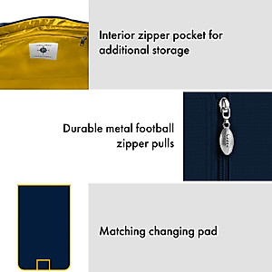 Creative Knitwear Diaper Tote Bag, Large Multi-Purpose Bag with Changing Pad, Michigan Wolverines Logo, Navy/Gold