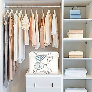 RunningBear Baby Elephant Large Storage Bins with Lid Collapsible Storage Bin Closet Organizers Cloth Baskets Containers for Clothes Towels Magazine